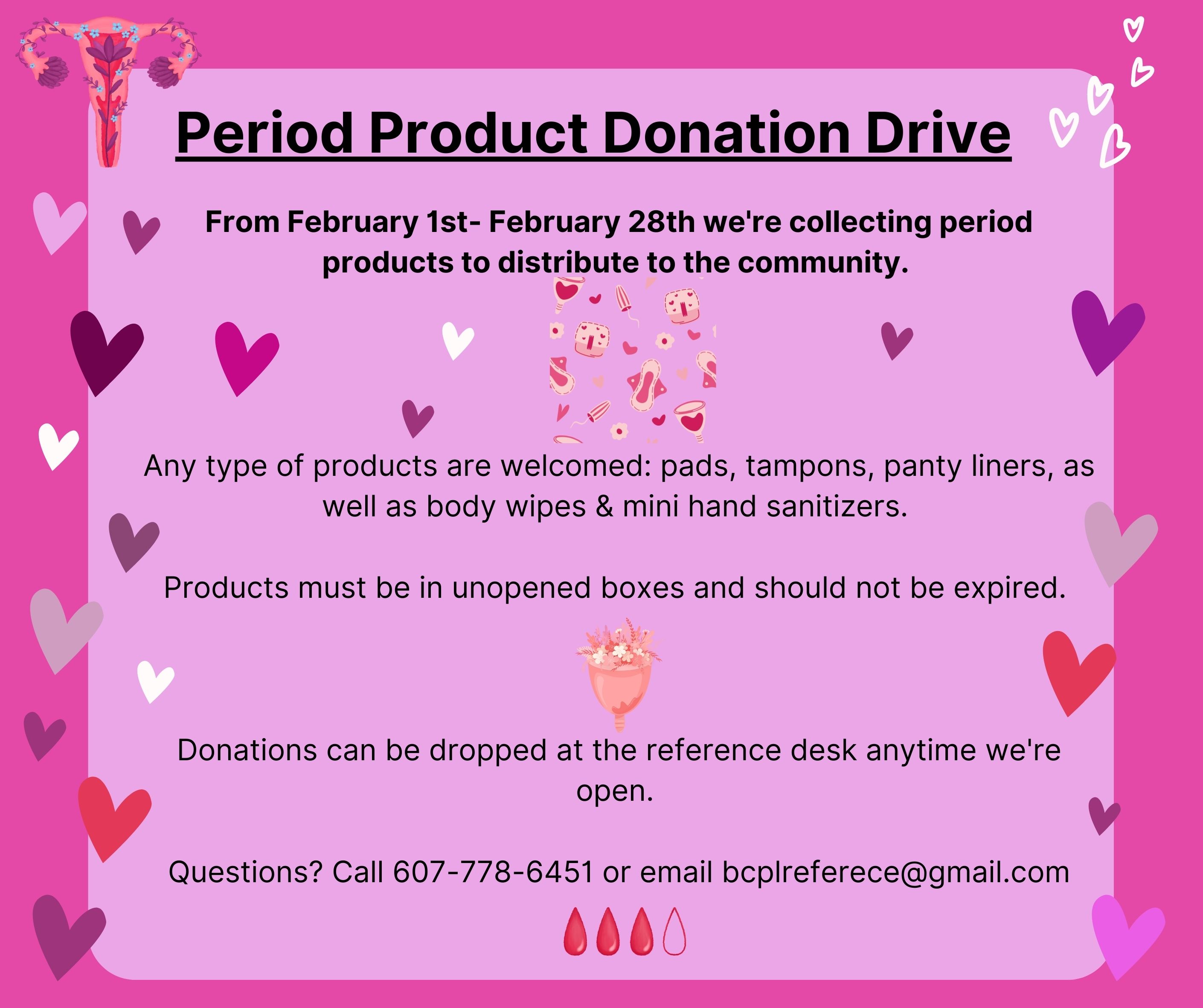 Period Product Donation Drive | Broome County Public Library